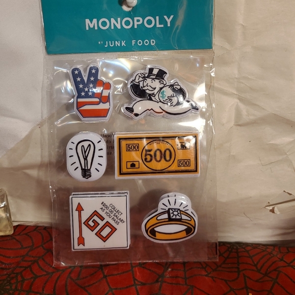 Other | Scrapbooking Puffy Stickers Monopoly Game Party Favors 3 Sheets ...